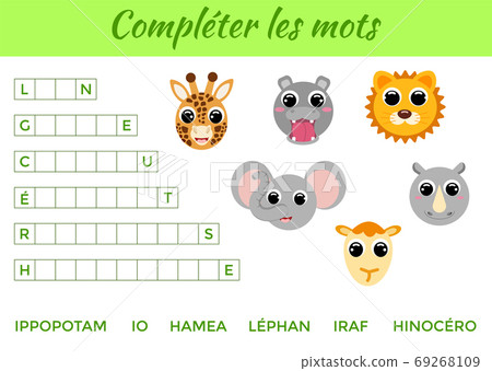 Completer les mots - Complete the words, write... - Stock Illustration ...