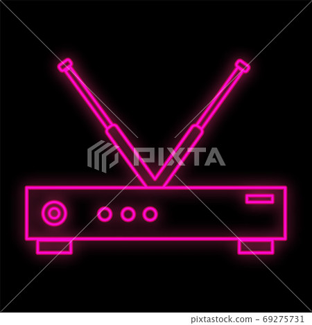 A bright luminous purple digital neon sign - Stock Illustration ...