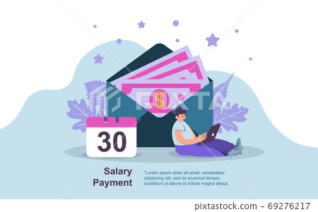 Salary Payment Concept, Showing a man working... - Stock Illustration ...