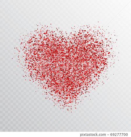Glitter red heart isolated on transparent... - Stock Illustration ...