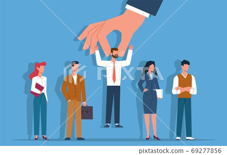 Recruitment. Selected candidate from group... - Stock Illustration ...