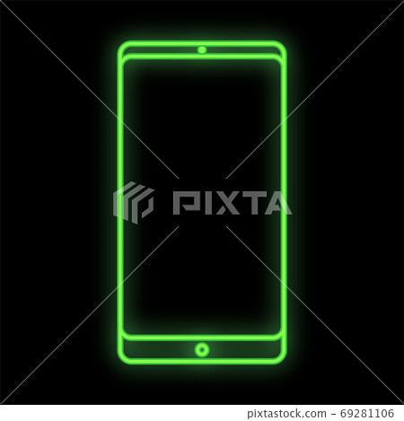 Bright luminous green digital neon sign - Stock Illustration [69281106 ...