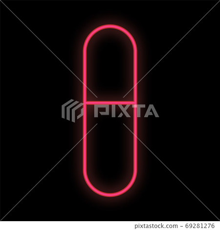 Bright luminous red medical digital neon sign - Stock Illustration ...