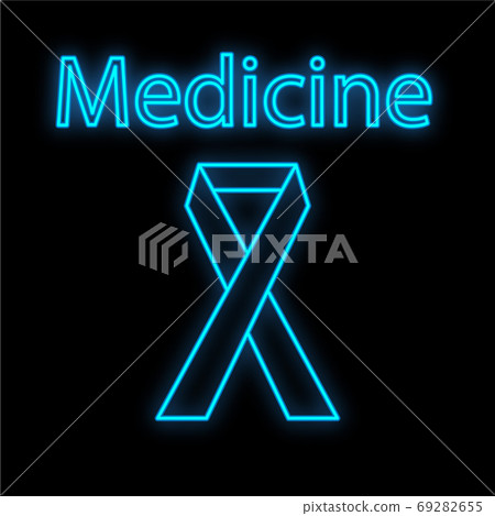 Bright luminous blue medical digital neon sign - Stock Illustration ...