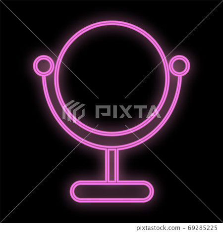 purple neon mirror on black background. a tool-插圖素材 [69285225] - PIXTA圖庫