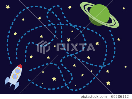 Help the rocket to find its way through the... - Stock Illustration ...