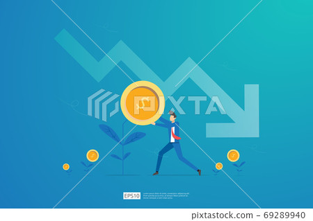 finance crisis concept with business man... - Stock Illustration [69289940] - PIXTA