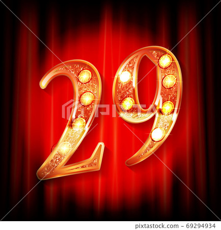 Gold numbers 29. Greeting card - Stock Illustration [69294934] - PIXTA
