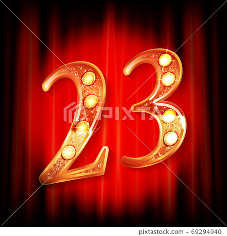 Gold numbers 23. Greeting card - Stock Illustration [69294940] - PIXTA