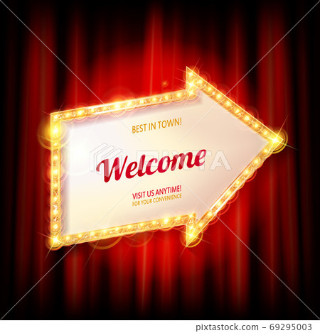 Golden arrow with light bulbs - Stock Illustration [69295003] - PIXTA