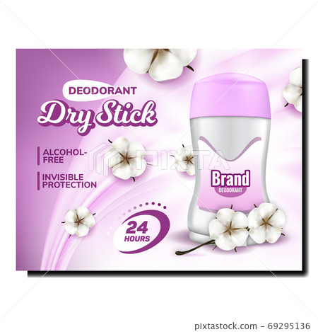 Dry Stick Deodorant For Women Promo Poster Vector - Stock Illustration ...