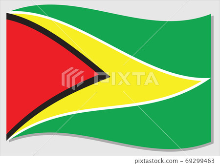 Waving flag of Guyana vector graphic. Waving... - Stock Illustration [69299463] - PIXTA