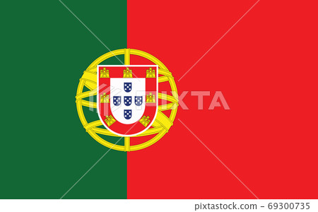 Portugal flag vector graphic. Rectangle... - Stock Illustration ...