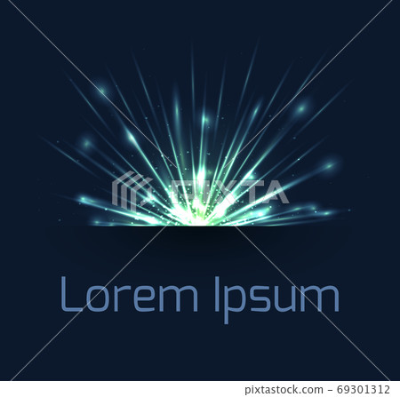 Abstract rays of light from point with place... - Stock Illustration ...