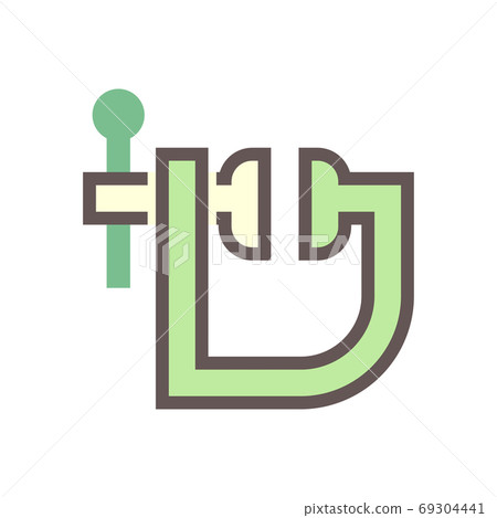 C-clamp vector icon design on white background. - Stock Illustration ...