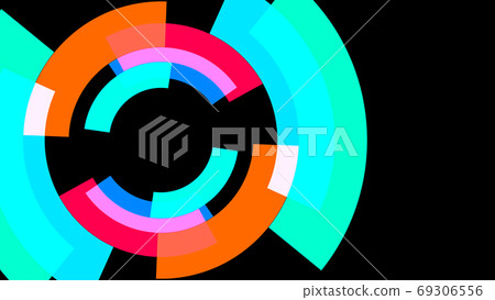 CG circle Multiple overlapping half circles - Stock Illustration ...