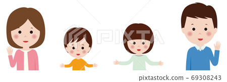 Second generation family upper body - Stock Illustration [69308243] - PIXTA