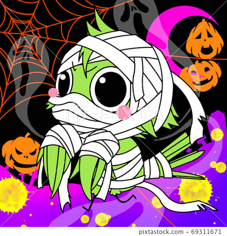 Bandaged bird enjoying Halloween - Stock Illustration [69311671] - PIXTA