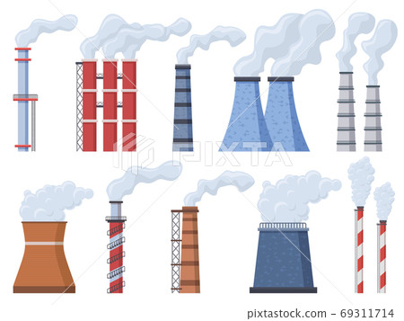 Industrial chimney. Manufacturing industrial... - Stock Illustration ...