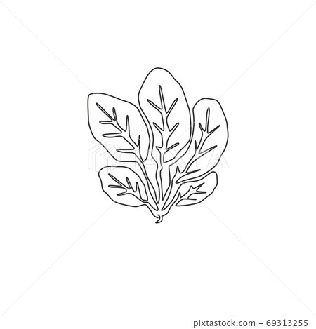 Single continuous line drawing of whole healthy... - Stock Illustration ...