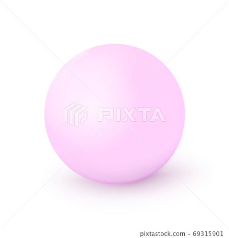 Soft pink sphere, ball. Mock up of clean round... - Stock Illustration ...