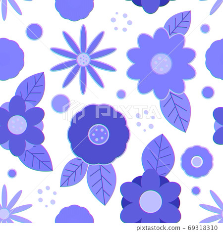 Seamless pattern with blue creative decorative - Stock Illustration ...