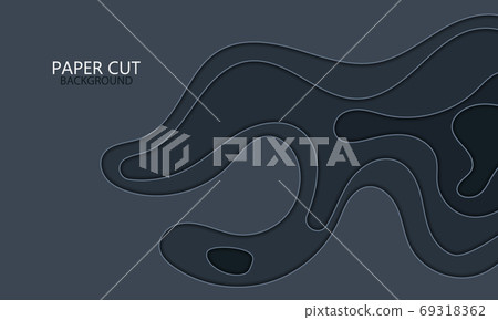 Black paper cut background. Abstract realistic... - Stock Illustration ...