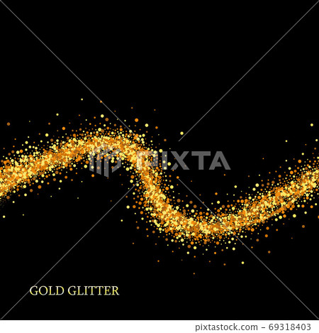 Gold glitter flow abstract lines isolated on... - Stock Illustration ...