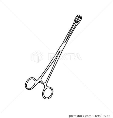 sponge forceps doodle icon, vector color - Stock Illustration [69319758 ...