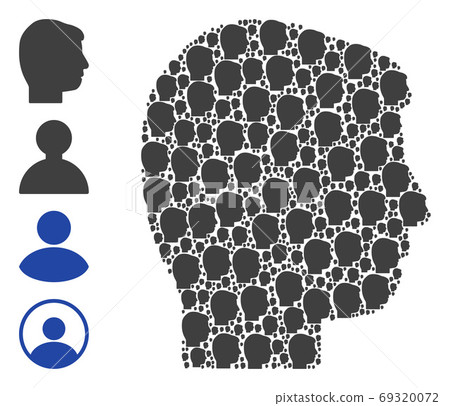User Profile Recursion Mosaic of Self Icons - Stock Illustration ...