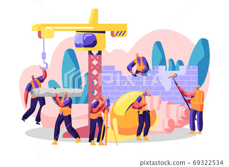 Professional Character Build New Construction - Stock Illustration ...