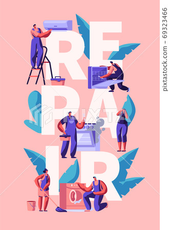 Worker Character Repair Home Equipment Poster-插圖素材 [69323466] - PIXTA圖庫