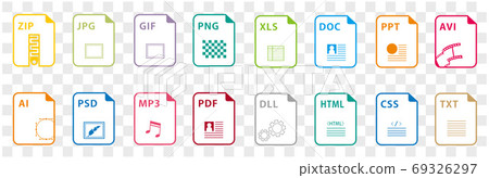 Symbol set file file icons set isolated vector - Stock Illustration ...