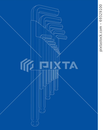 Set of hexagon tools - Stock Illustration [69329100] - PIXTA
