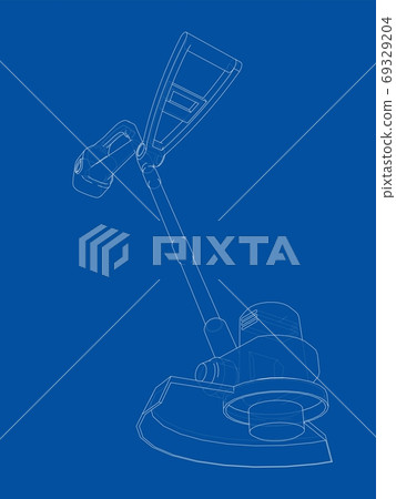 Outline trimmer grass cutter - Stock Illustration [69329204] - PIXTA