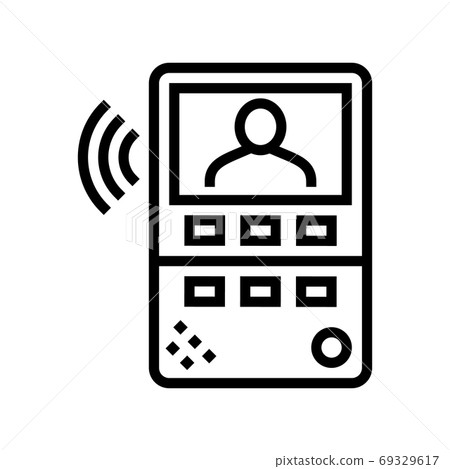intercom device line icon vector isolated... - Stock Illustration ...