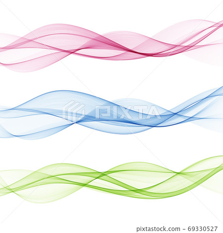 Set of vector waves. Stream of color smooth... - Stock Illustration ...
