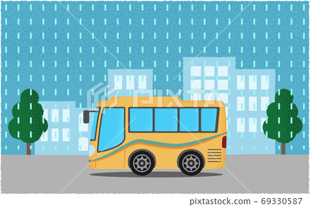 Vector illustration of a yellow tour bus... - Stock Illustration ...