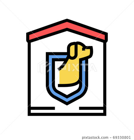 dog guard color icon vector isolated illustration - Stock Illustration ...