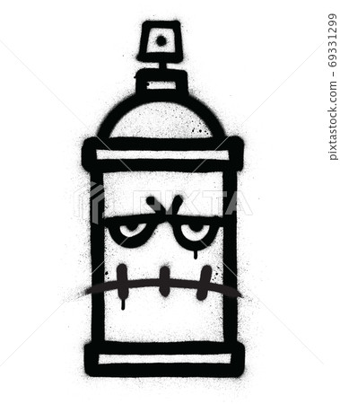 graffiti angry spraycan sprayed in black over... - Stock Illustration ...