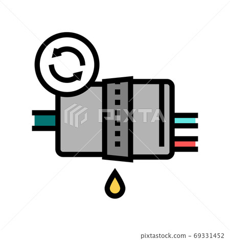 fuel filter replacement color icon vector... - Stock Illustration ...
