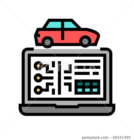 computer diagnostics color icon vector isolated... - Stock Illustration ...