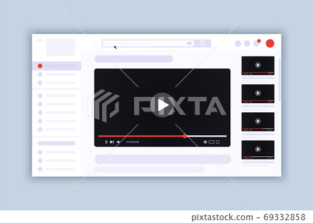Video Application web page design template,... - Stock Illustration ...