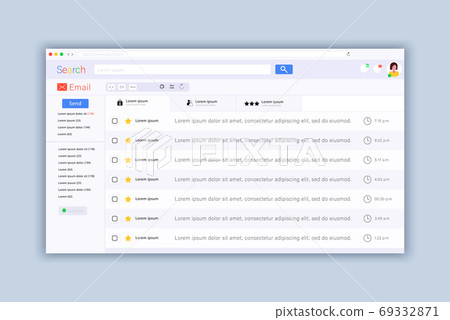 Email Application web page design template,... - Stock Illustration ...