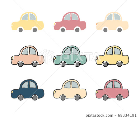 Various hand-painted car illustration sets /... - Stock Illustration ...