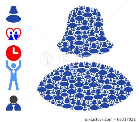 Woman Recursion Composition of Self Icons - Stock Illustration ...