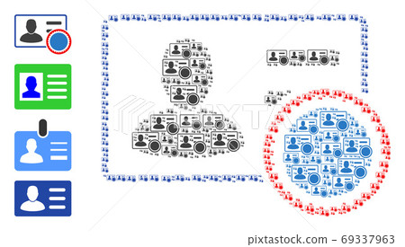 Stamped User Card Recursive Collage of Self Icons - Stock Illustration ...