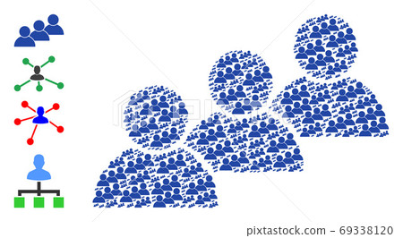 User Cohort Recursion Composition of Self Icons - Stock Illustration ...