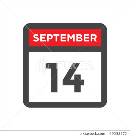 September 14 calendar icon with day and month - Stock Illustration ...