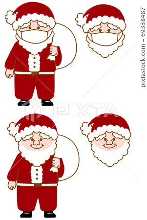 Santa wearing a mask - Stock Illustration [69338487] - PIXTA